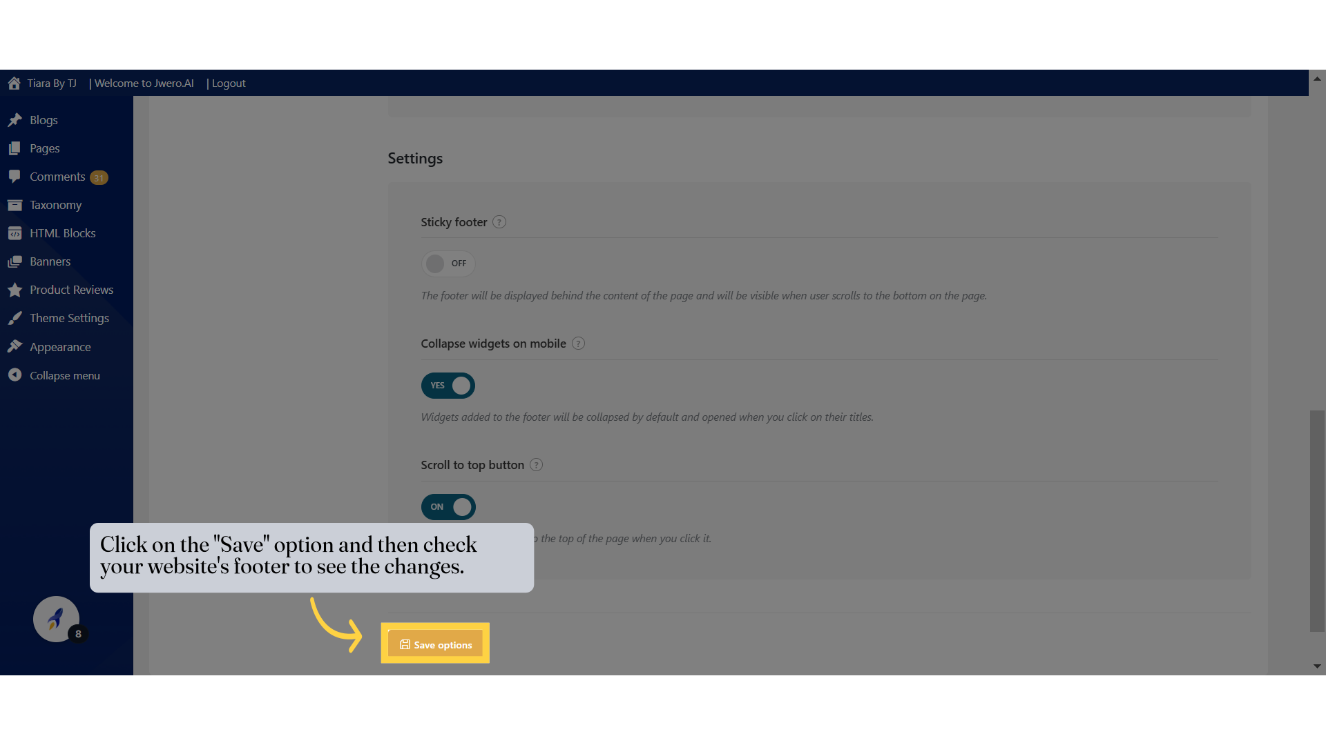 How To Create Footer Using HTML Block