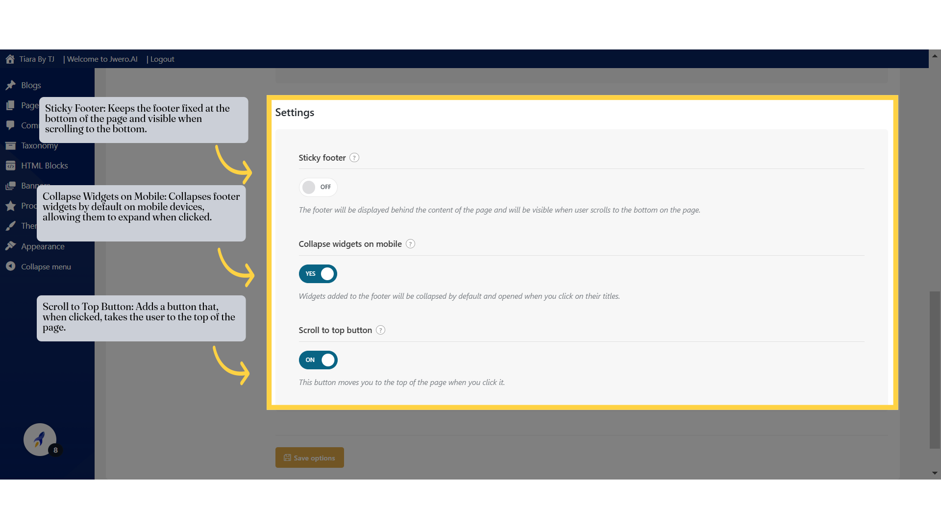 How To Create Footer Using HTML Block