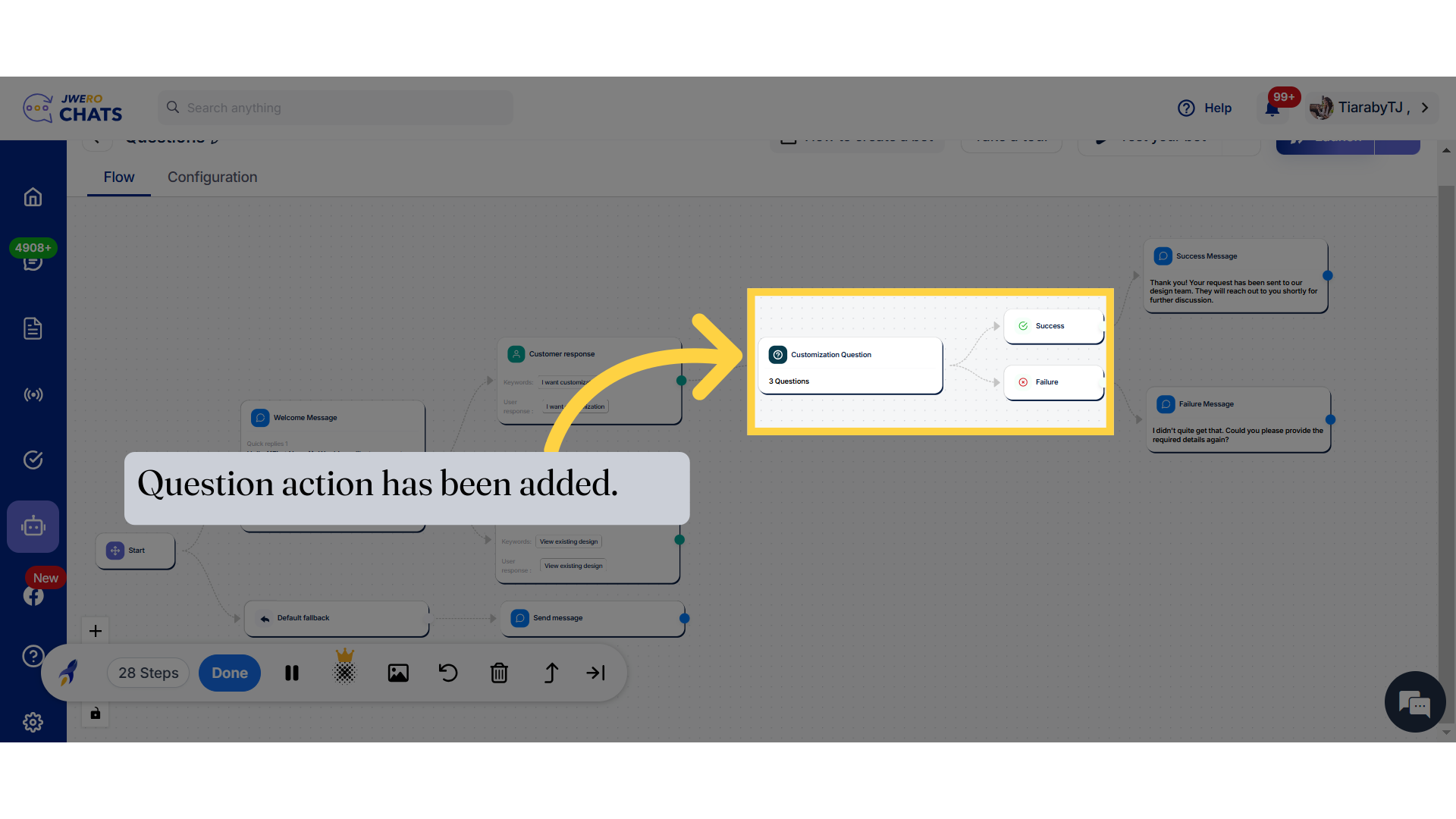 Questions Action In Chatbot