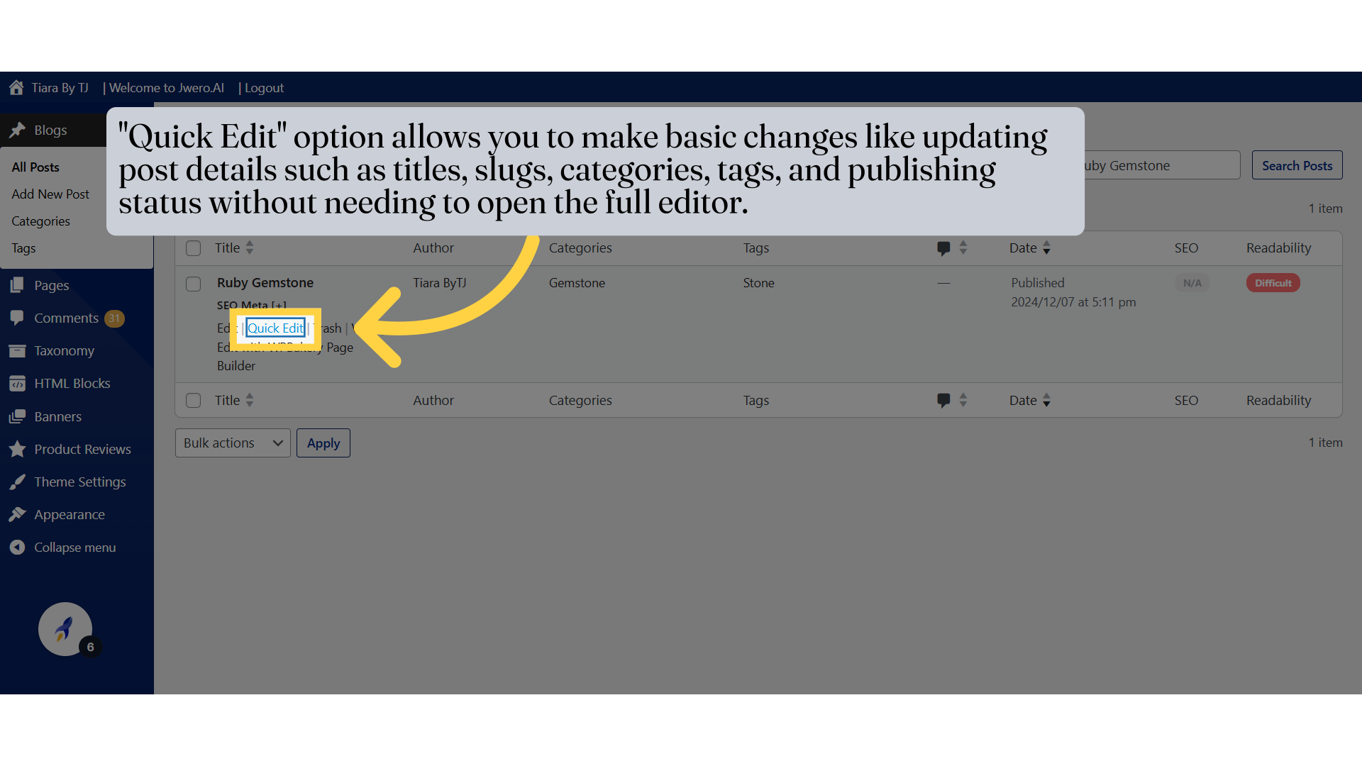 How To Edit & Delete The Blog