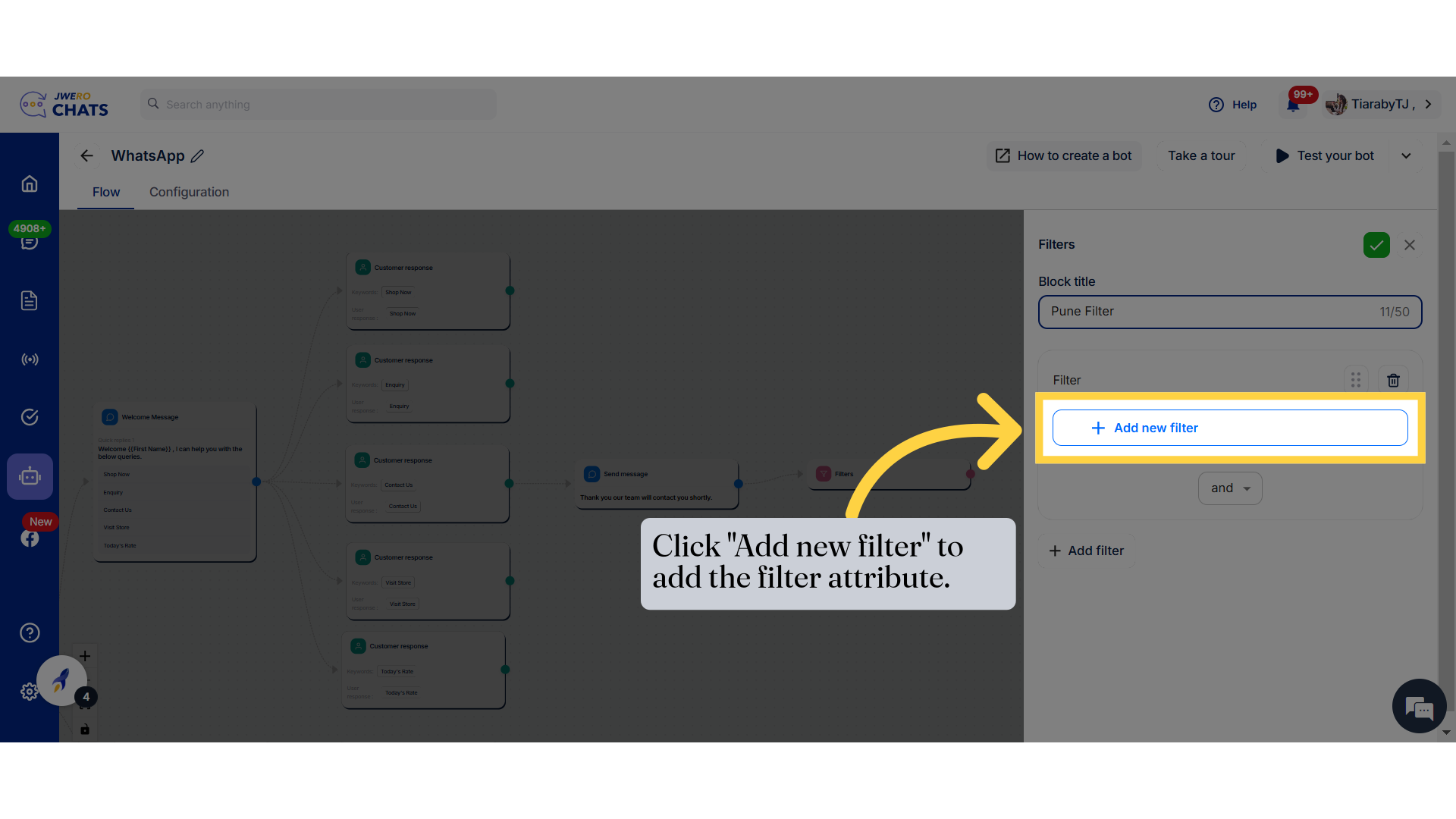 Filter Action In Chatbot