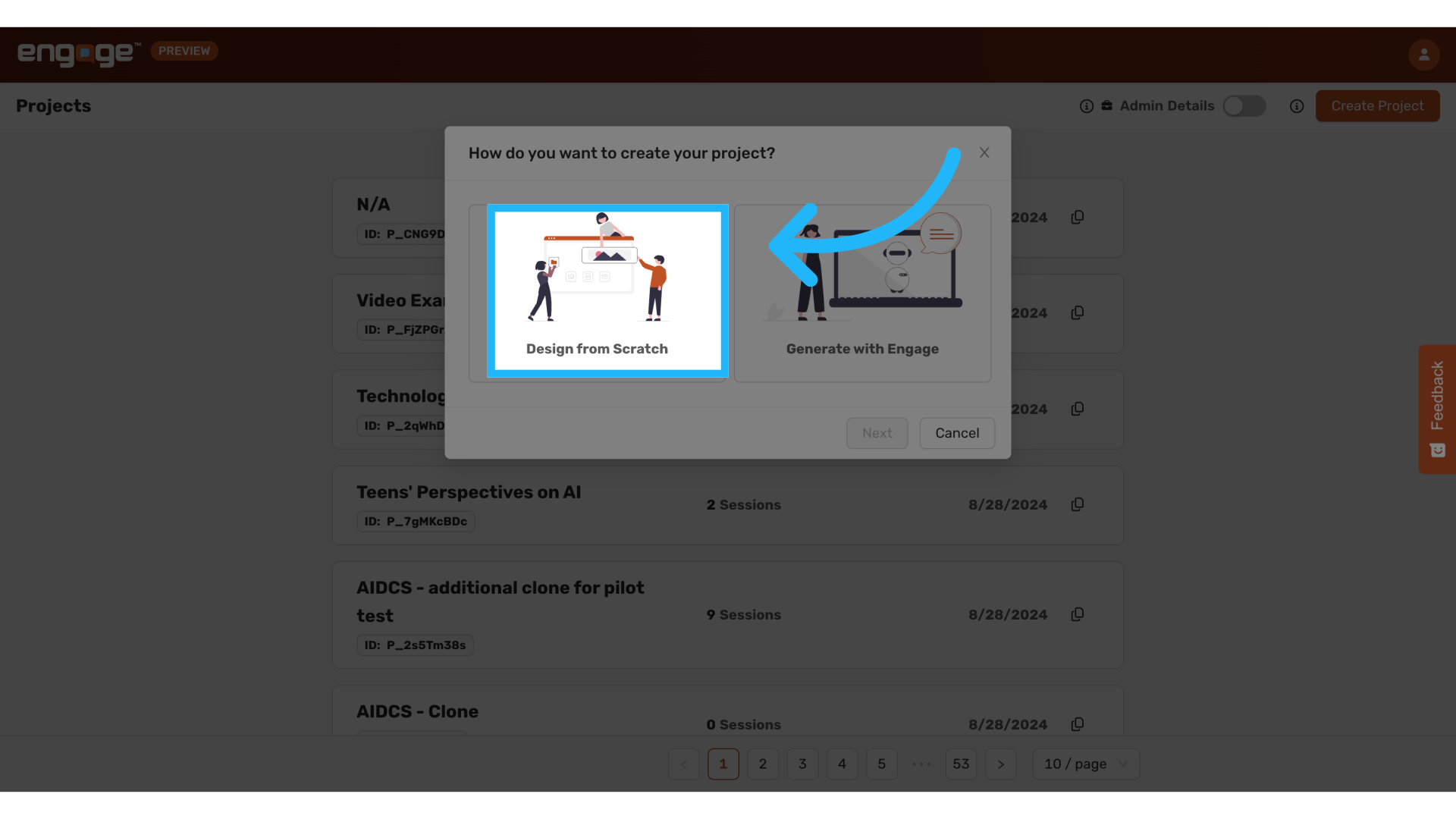 Create a Project from Scratch – Engage