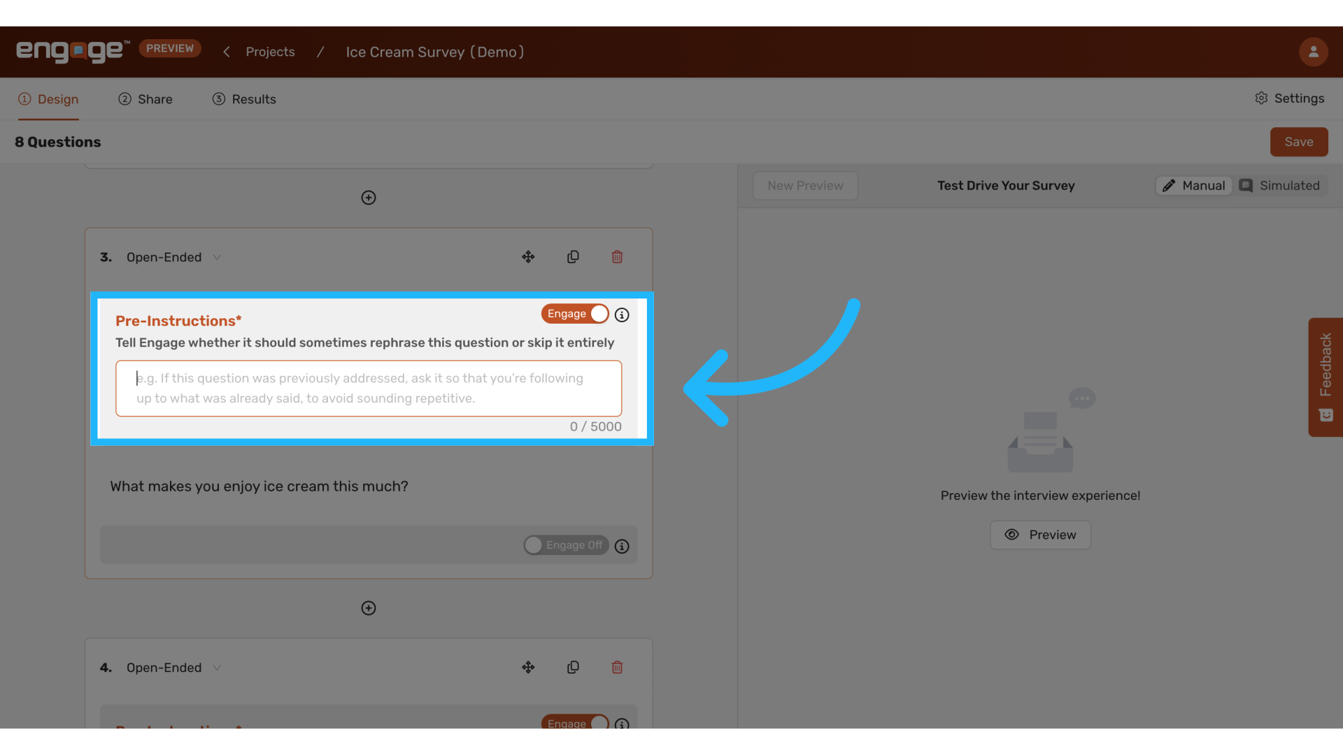 Adding Pre-instructions – Engage