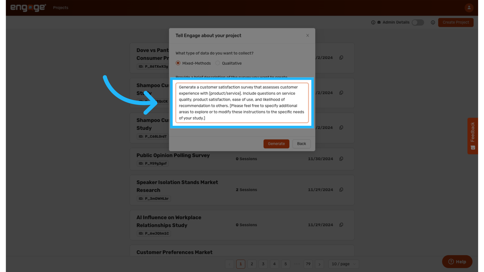 Create a Project Using a Template – Engage
