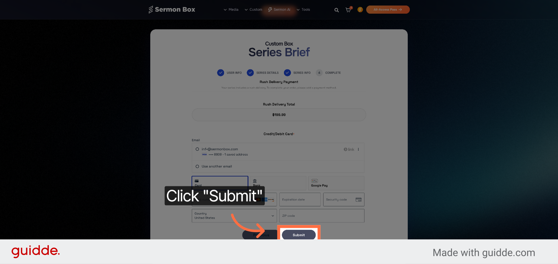 Submit Custom Sermon Series Order Using Sermonbox