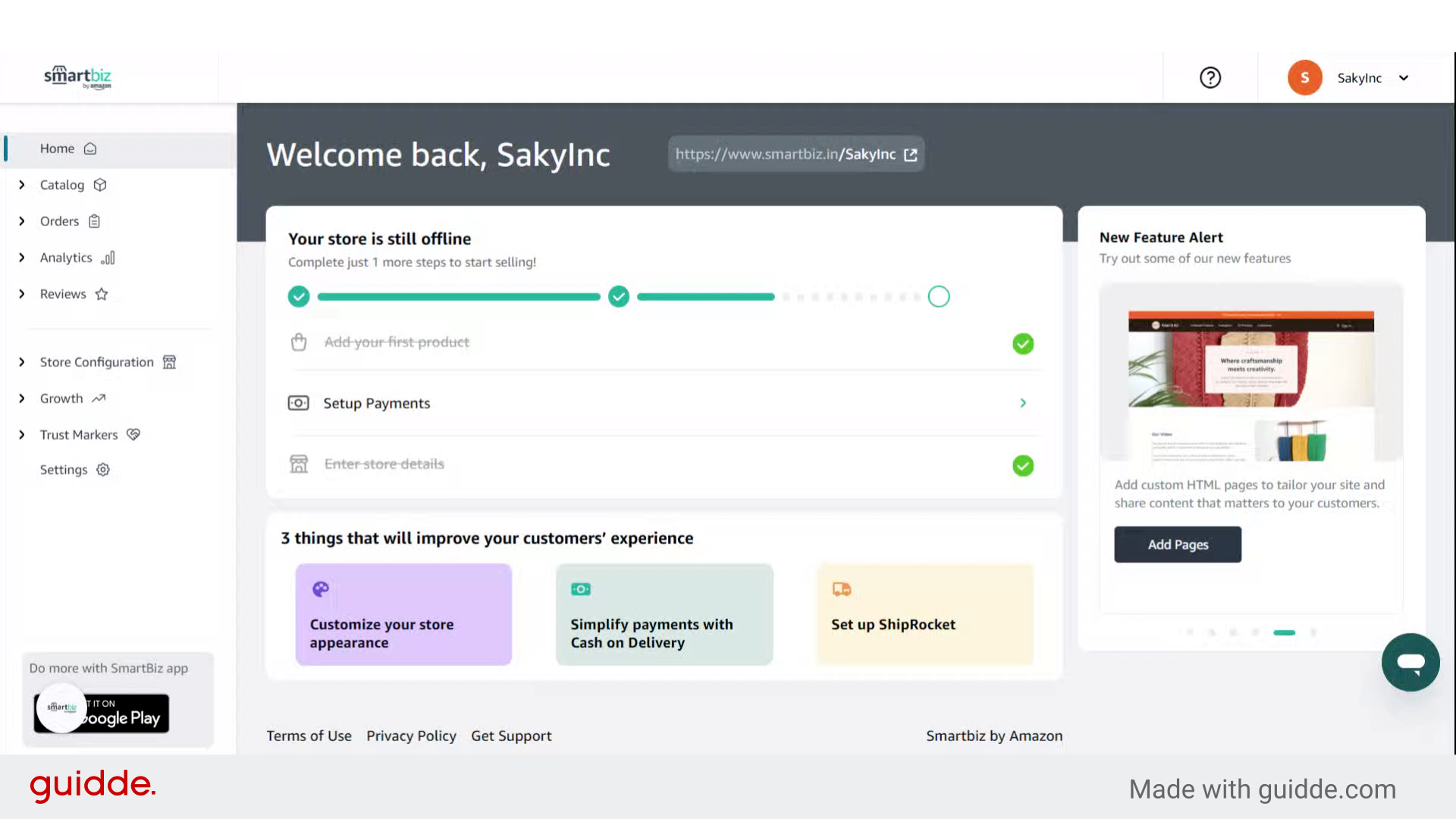 Configure Delivery Settings - Desktop View – Smartbiz by Amazon