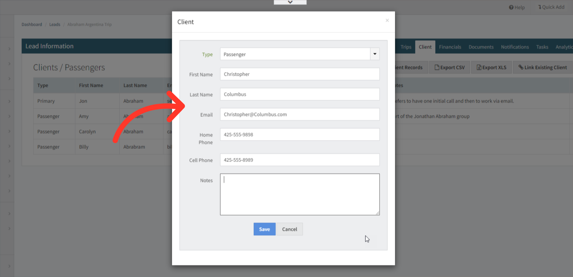 How to Link a Client to a Lead Booking