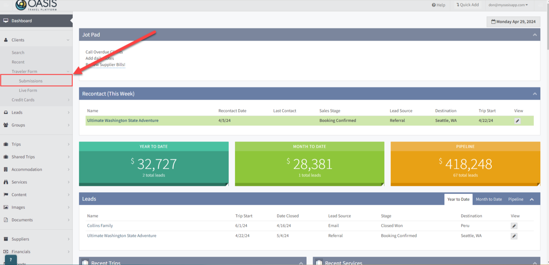 Step-by-Step Guide to Manage Submitted Traveler Forms