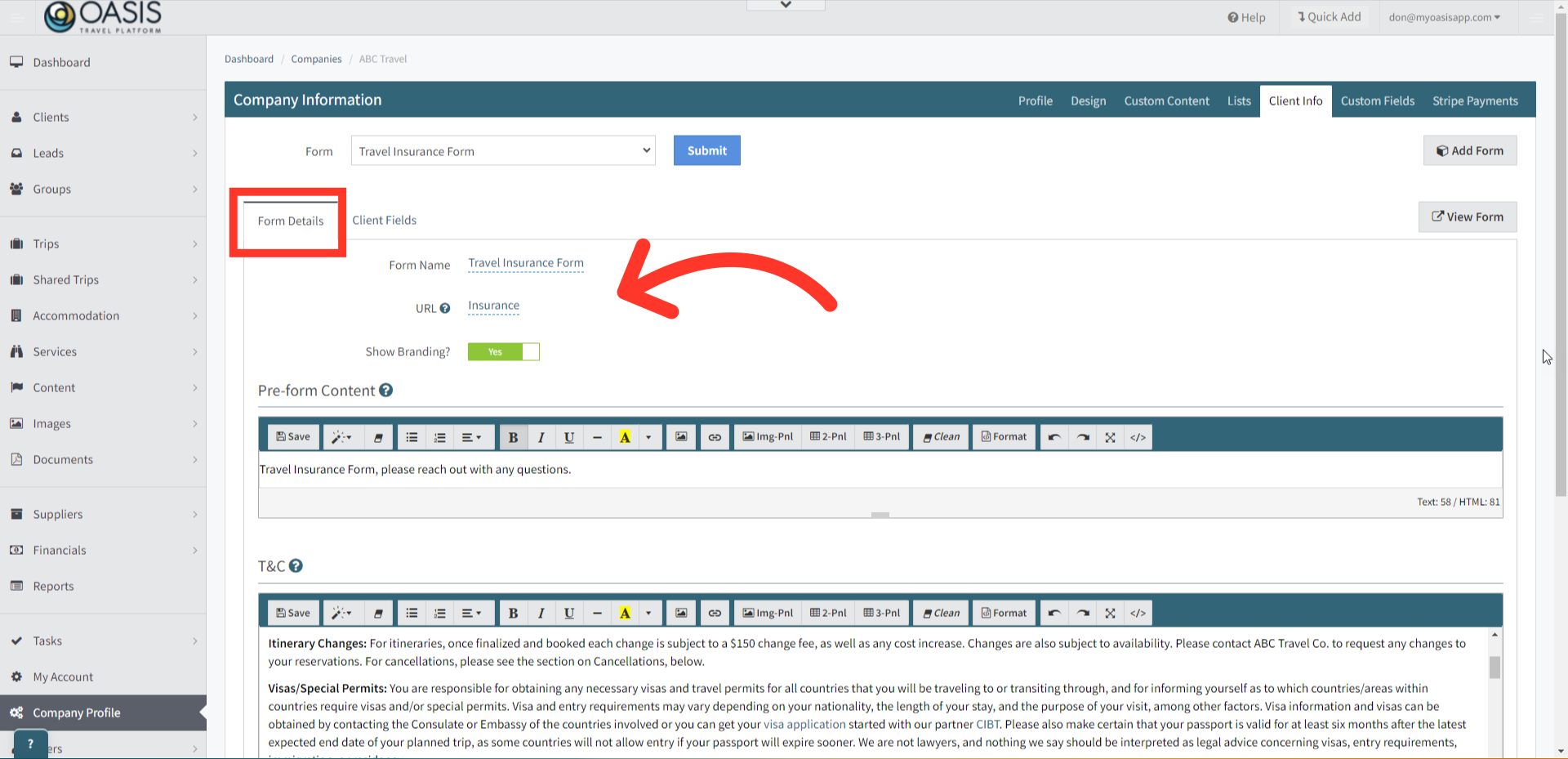 How to Create a Custom Traveler Form