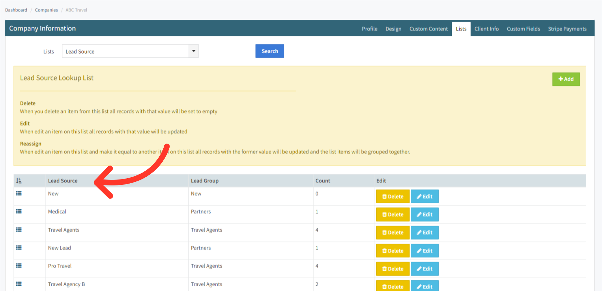 How to Edit a Lead Source