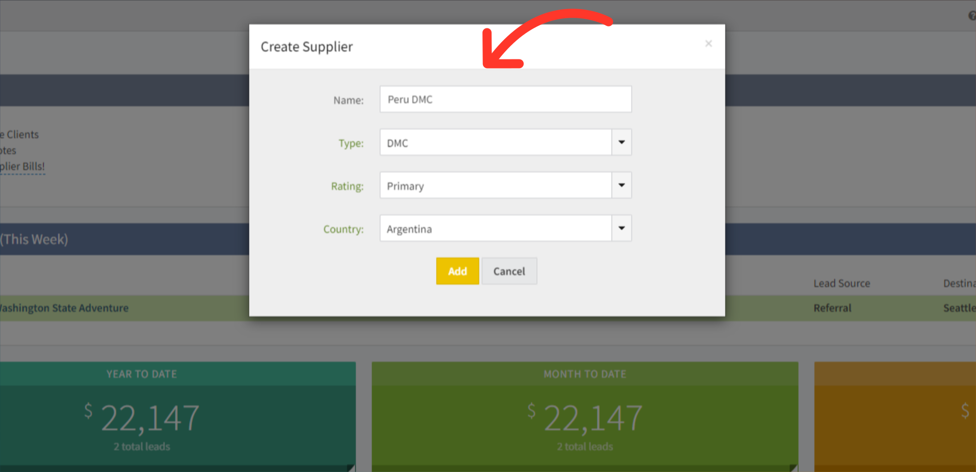 How to create a supplier record