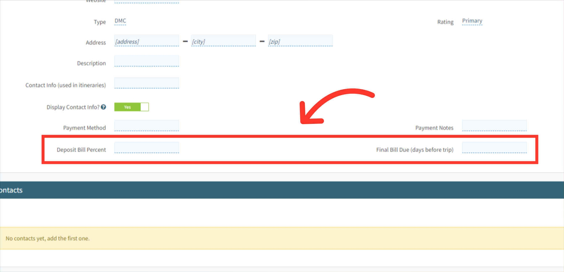 How to create a supplier record