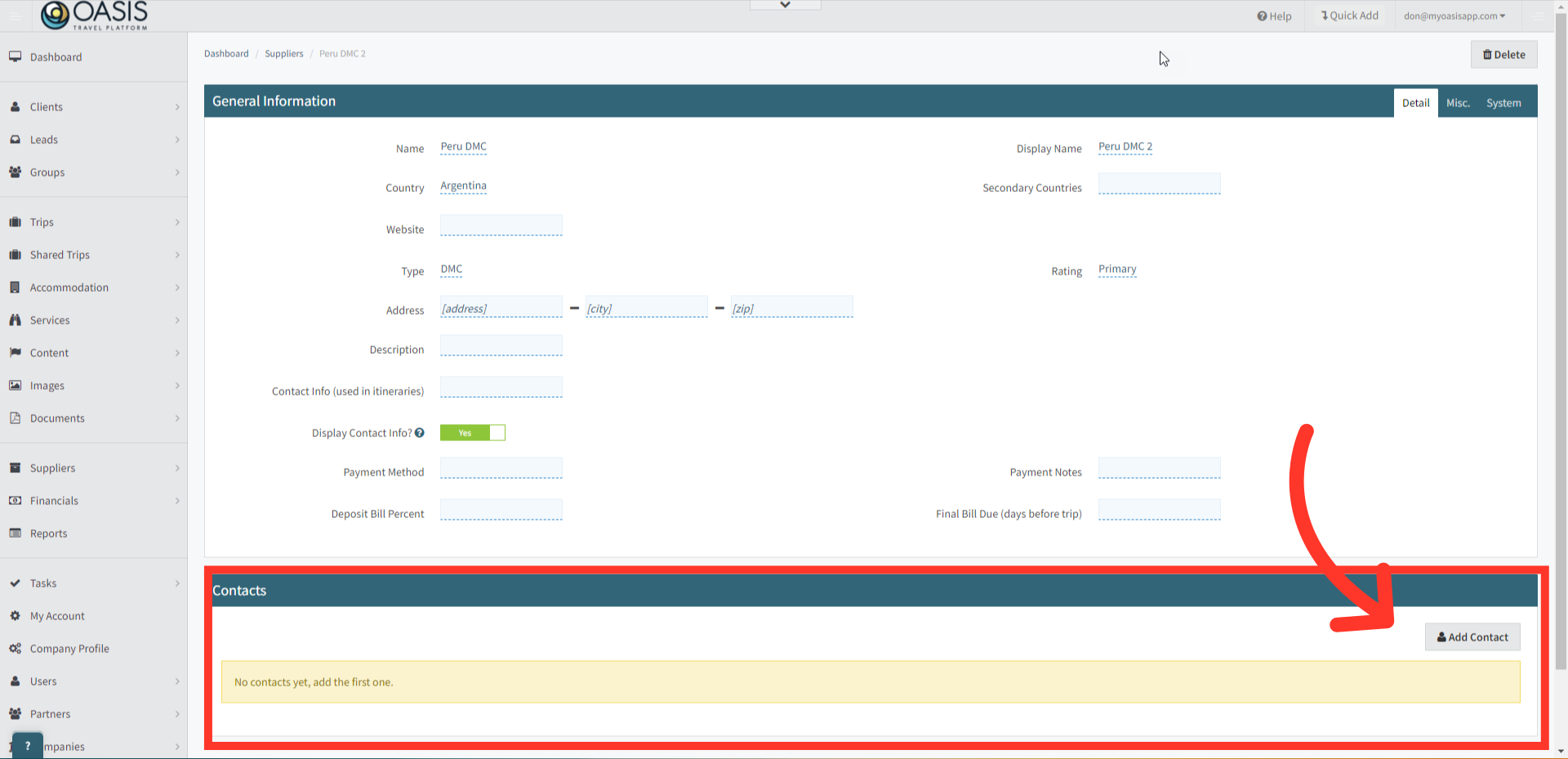 How to create a supplier record