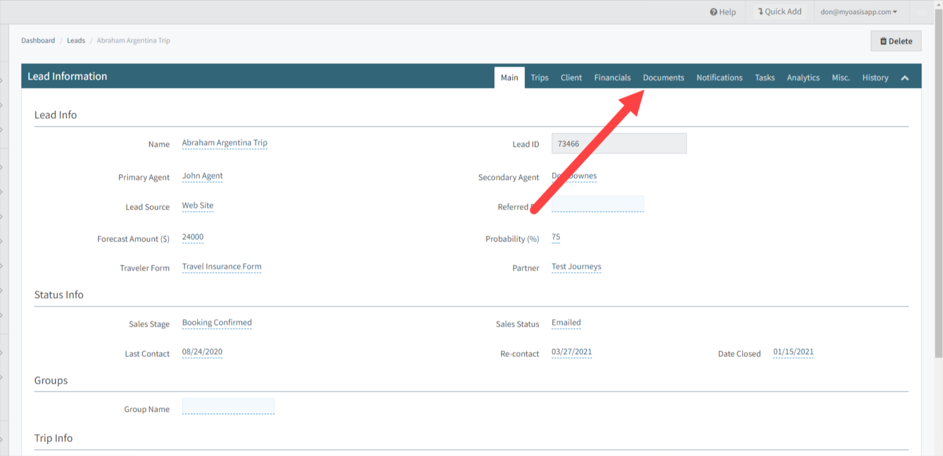 How to Add Documents, PDFs & Images to a Lead Booking
