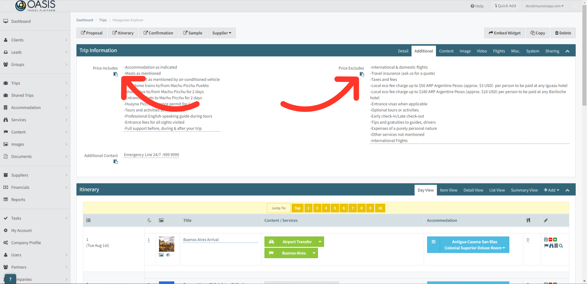 How to Add and Edit Price Includes & Excludes