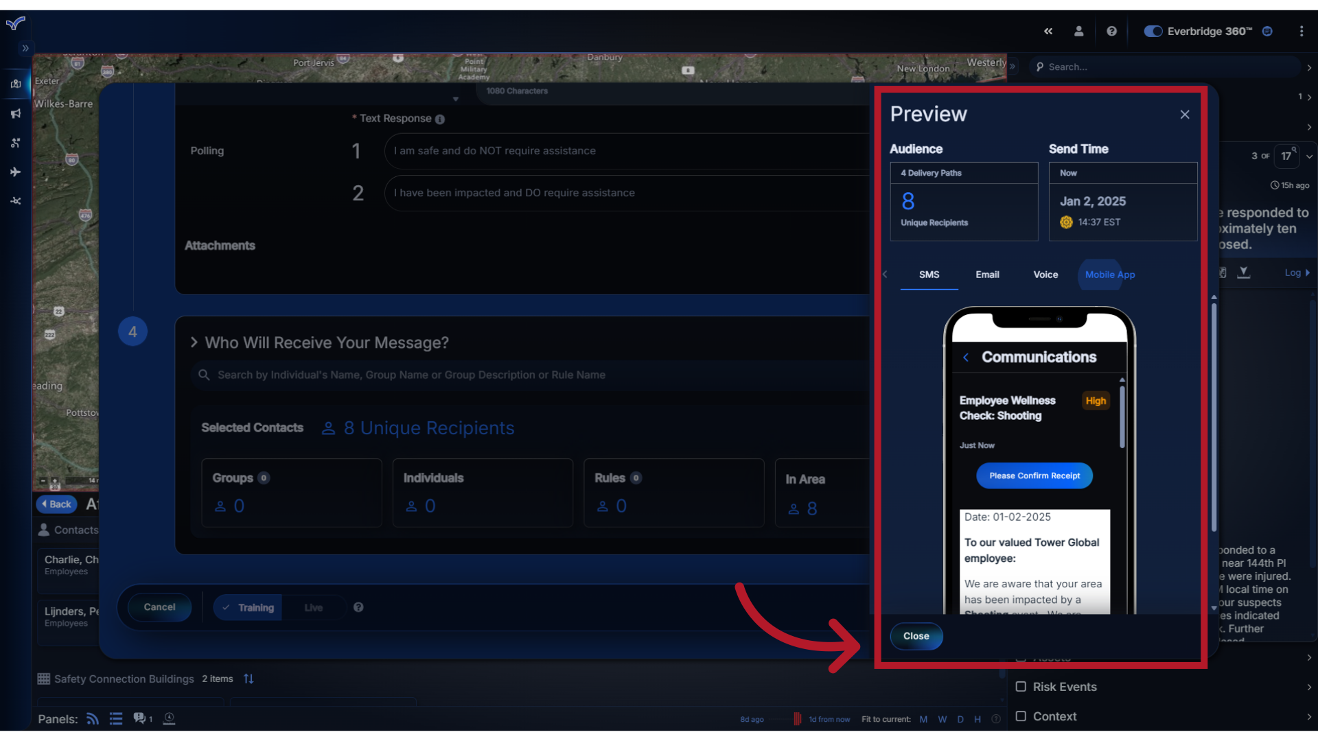 VCC: Launching a Communication From an Alert Using a Template – Everbridge