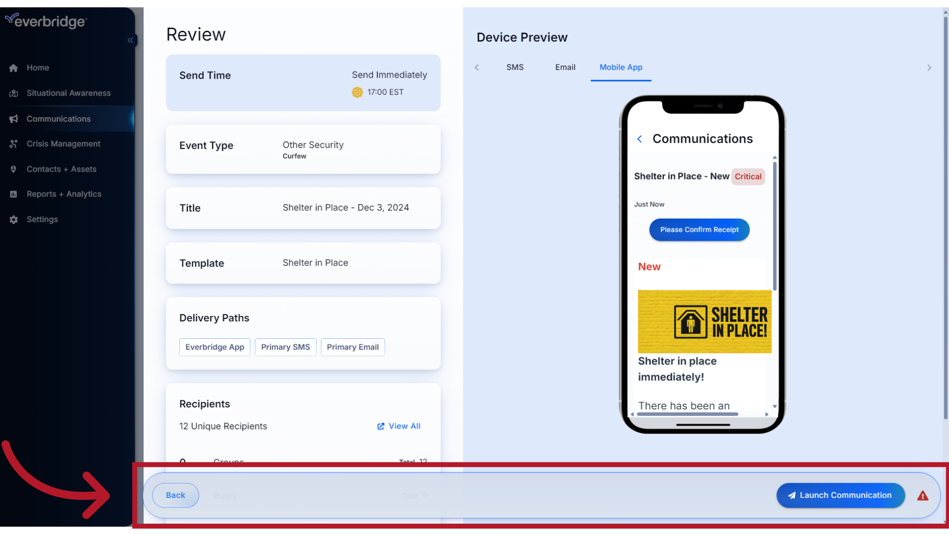 360™: How to Launch a Communication Using a Template – Everbridge