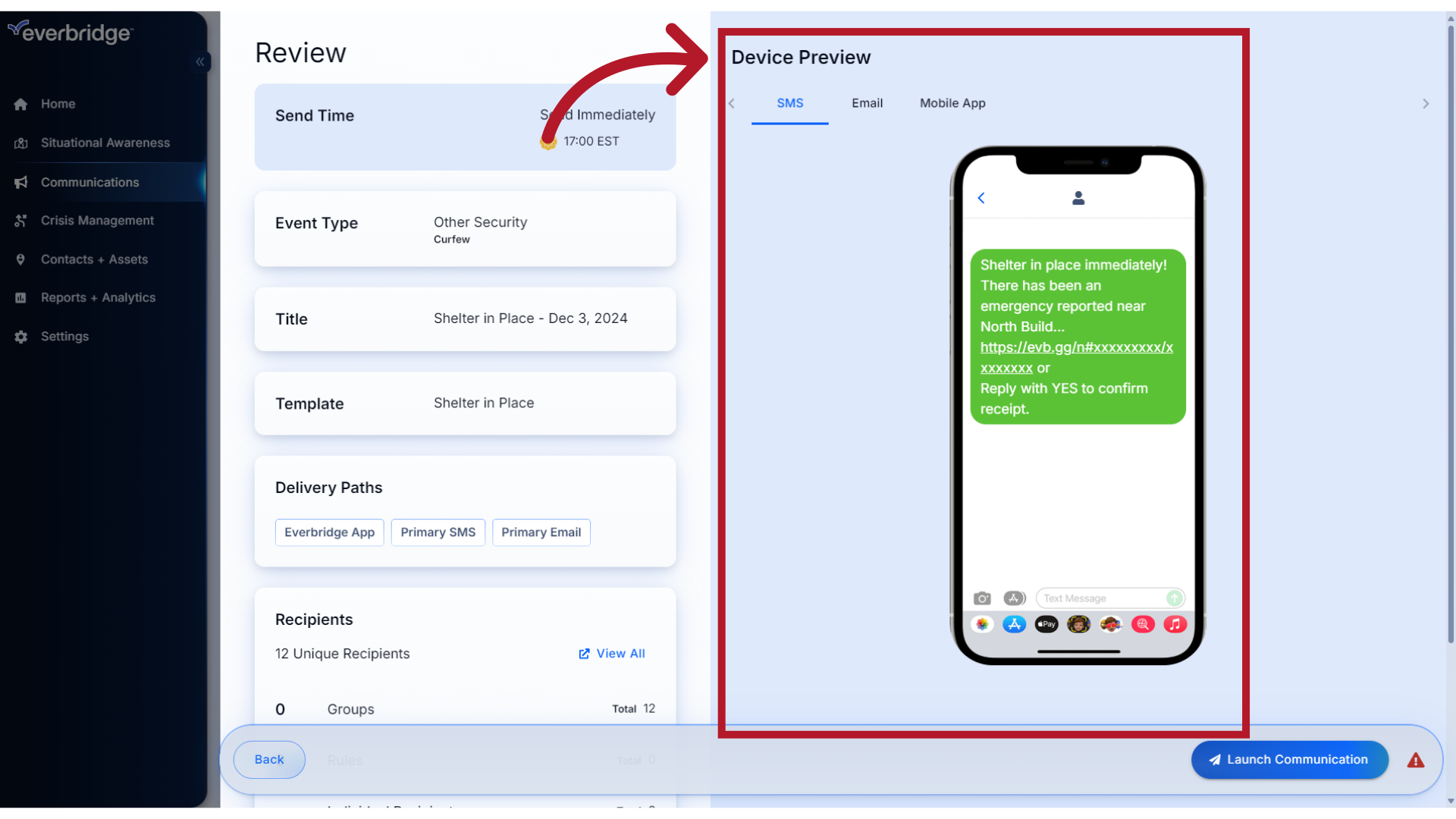 360™: How to Launch a Communication Using a Template – Everbridge