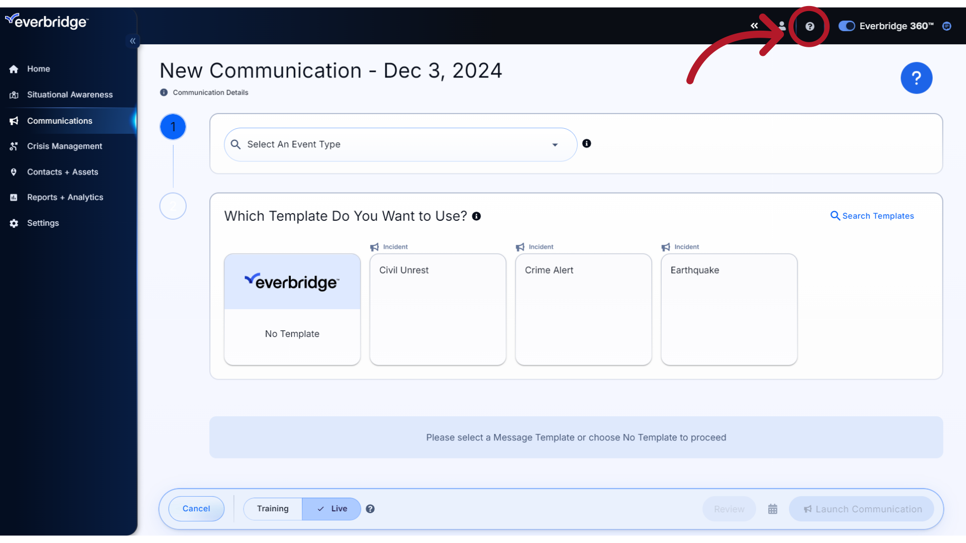 360™: How to Launch a Communication Using a Template – Everbridge