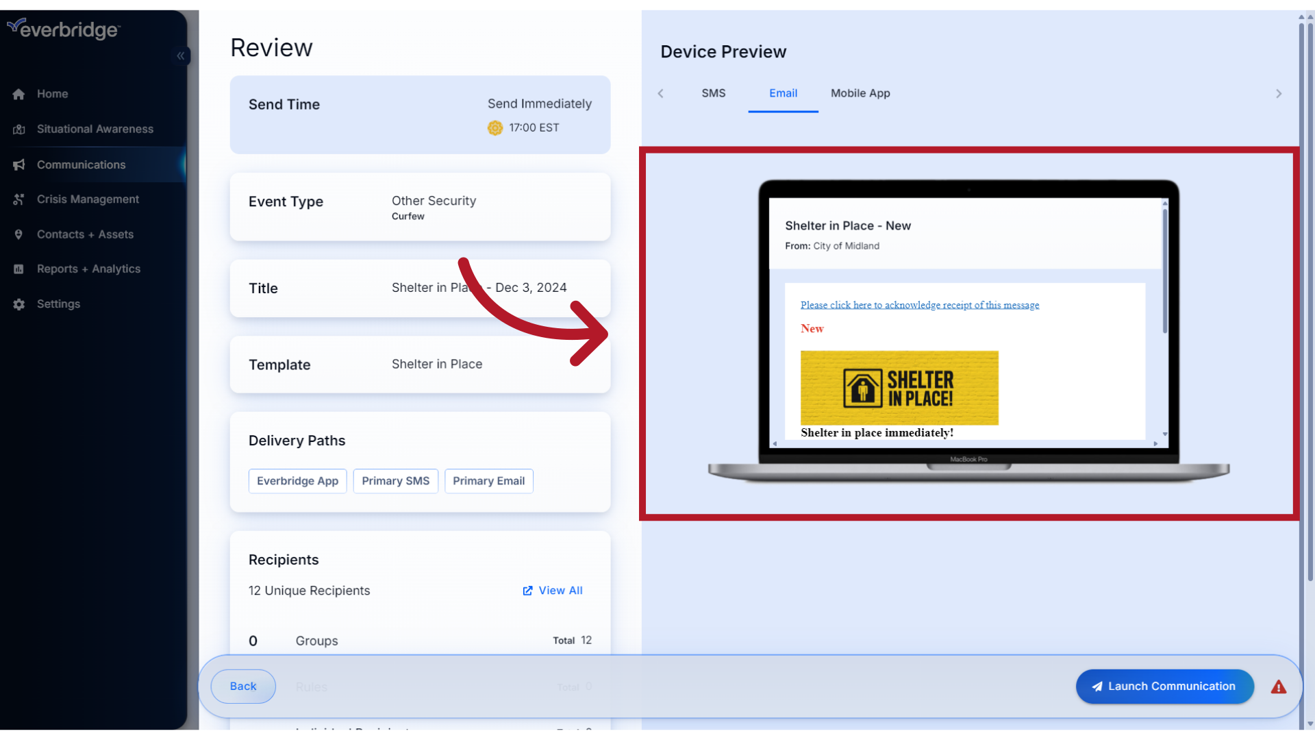 360™: How to Launch a Communication Using a Template – Everbridge