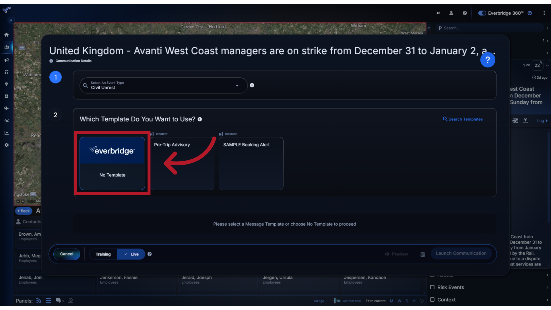 VCC: Launching a Communication From an Alert Without Using a Template – Everbridge