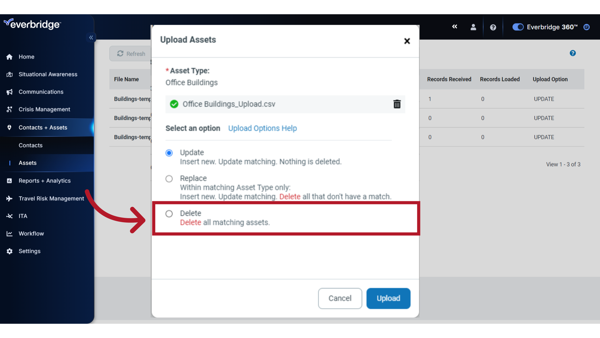 EBS: Manually Uploading an Asset – Everbridge