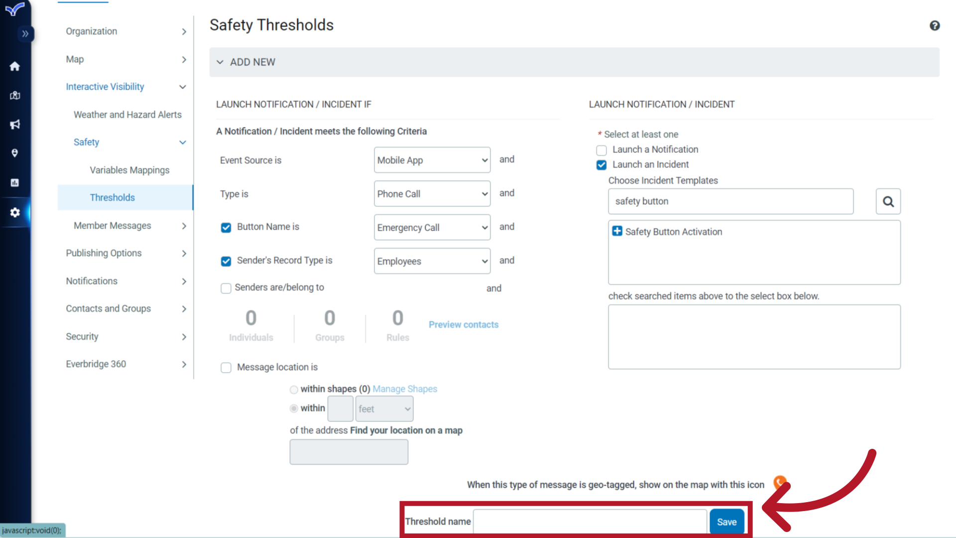 360™: Configuring a Safety Threshold – Everbridge